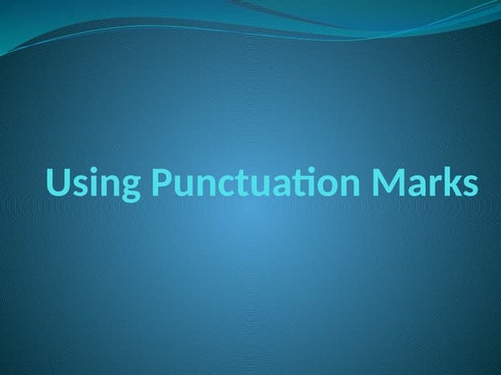 Punctuation Powerpoint | PPTX