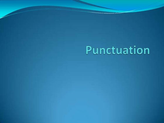 punctuation marks power point presentation | PPT