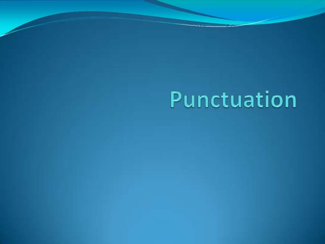 Punctuation Powerpoint | PPTX