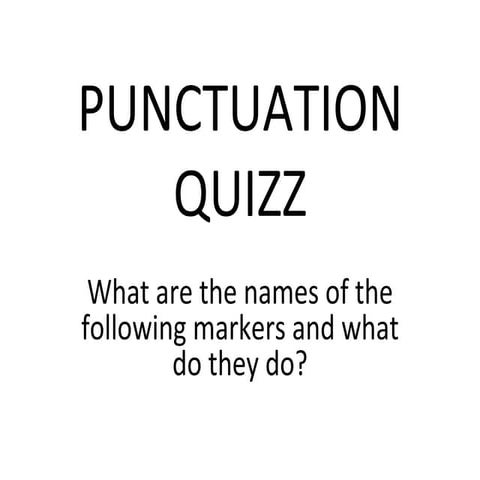 Punctuation quiz | PPT