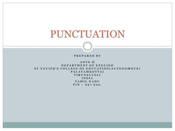 Punctuations and their use | PPT