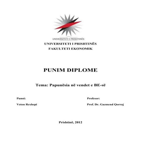 Papunesia ne vendet e BE-së | DOCX