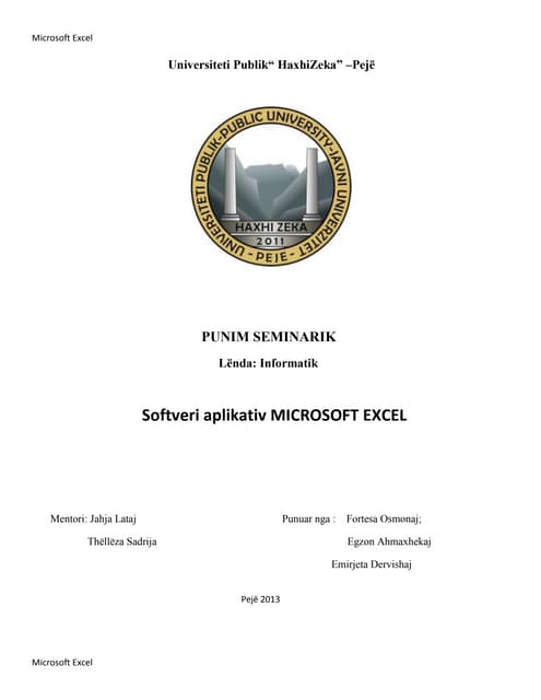 Microsoft Excel shqip | PPT