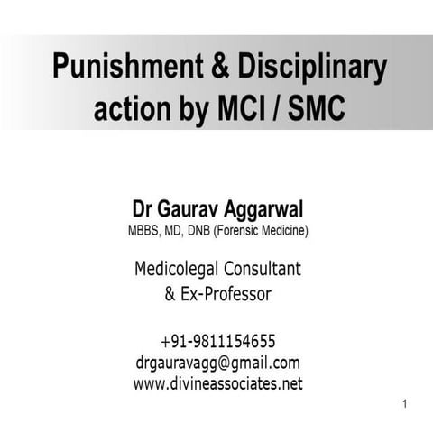 Punishments as per MCI | PPT