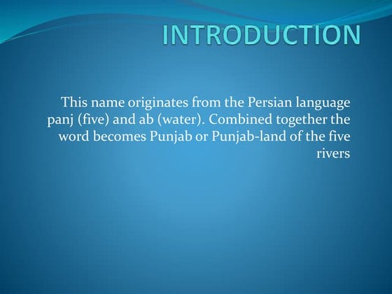 The Punjabi Culture | PPT