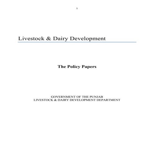 Proposed Draft - Punjab Livestock Policy | PDF