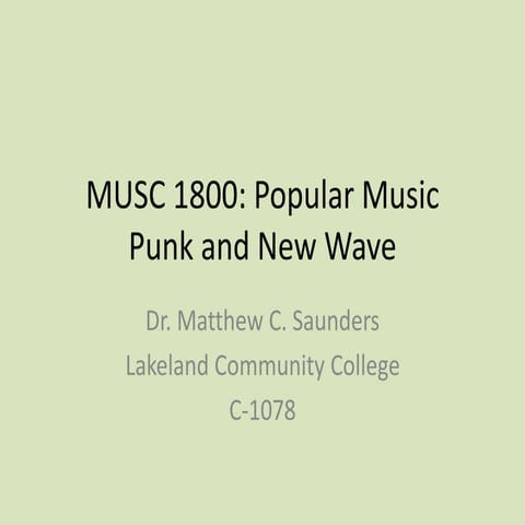 Punk and New Wave | PPTX