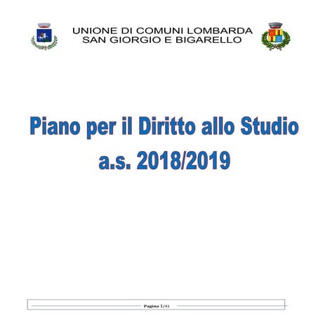 Piano Diritto allo studio 2018-19 San Giorgio Bigarello | PDF | Daycare ...