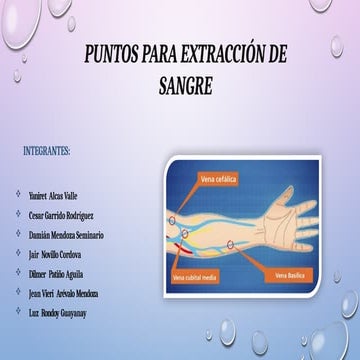 PUNTOS PARA EXTRACCIÓN DE SANGRE.pptx... | PPTX