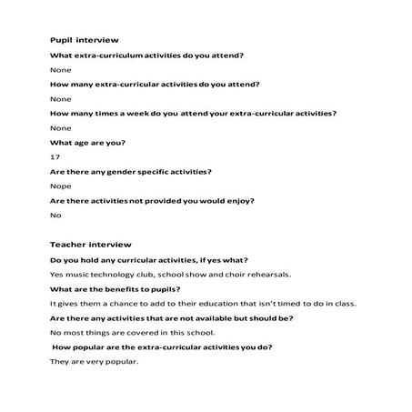 Interview questions pupil | DOCX