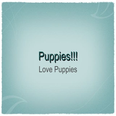 Puppies | PPT | Dogs | Pets