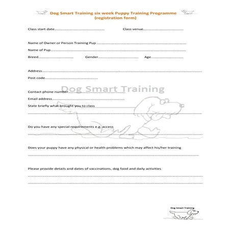 Pup training reg form | PDF