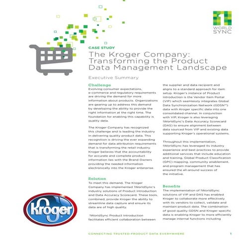 The kroger company transforming the product data management landscape | PDF