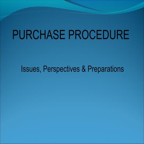 Purchase procedure | PPT