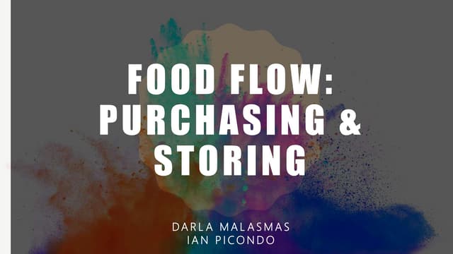 Food Receiving process | PDF