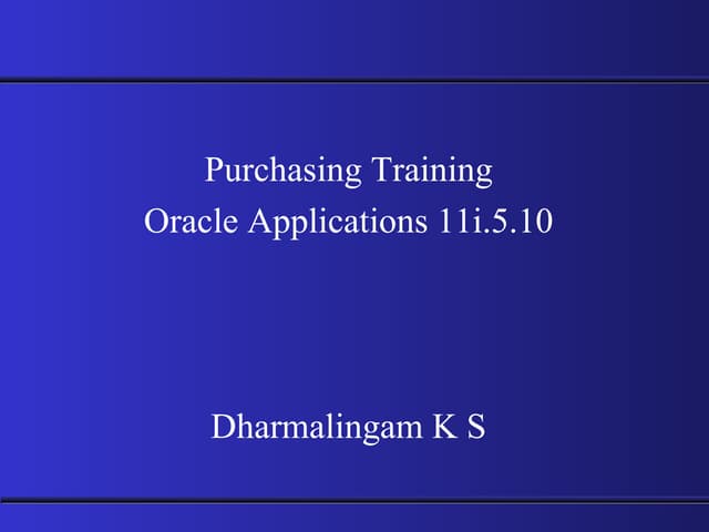 Oracle Applications R12 Sourcing Training | PPT