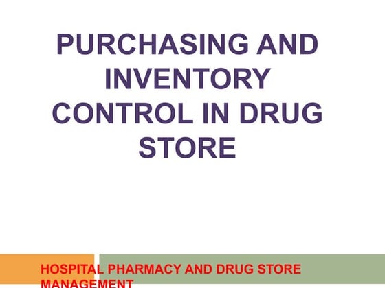 Purchasing and inventory control | PDF