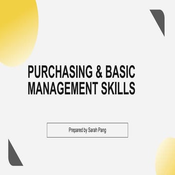 Practical purchasing skills | PPTX