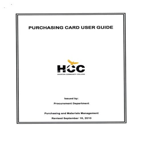 HCC Purchasing card user guide | PDF
