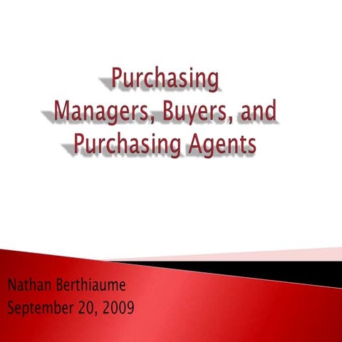 Purchasing Managers, Buyers, And Purchasing Agents | PPT