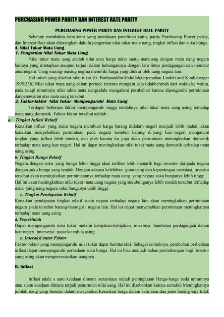 Arbitrasi internasional dan paritas suku bunga | PPT