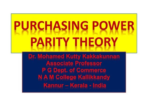 Purchasing Power Parity - Introduction, Meaning, Merits and Demerits | PPT