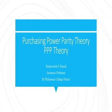 Purchasing power parity theory- Yashavanth G Nayak | PPT