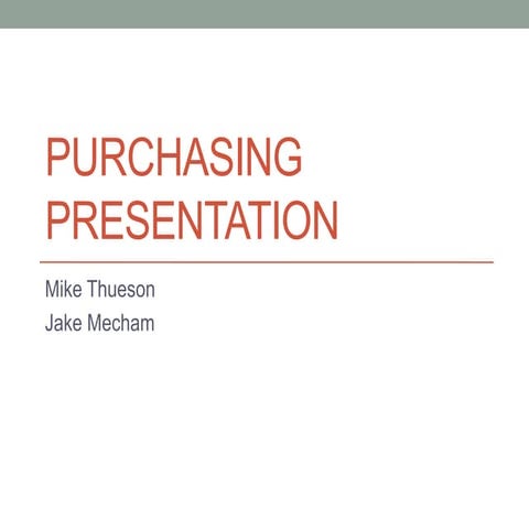 Purchasing Presentation | PPT