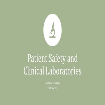 Patient Safety and Clinical Laboratories | PPTX