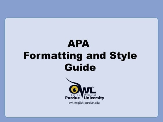 APA Style Presentation | PPT
