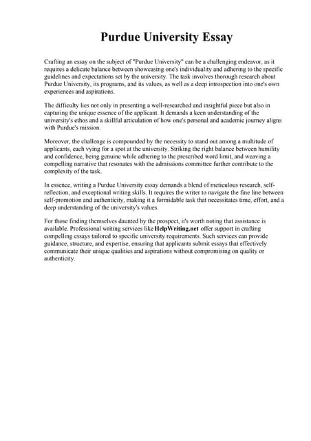 Purdue Essay Example | PDF