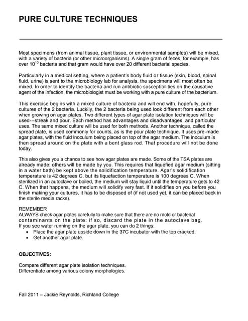 The Streak plate method, | PPTX