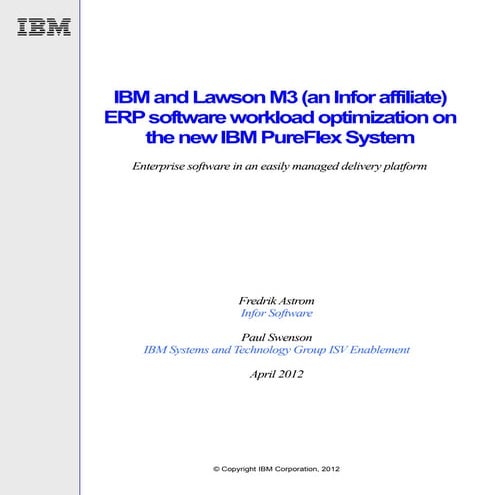 IBM and Lawson M3 (an Infor affiliate) ERP software workload ...
