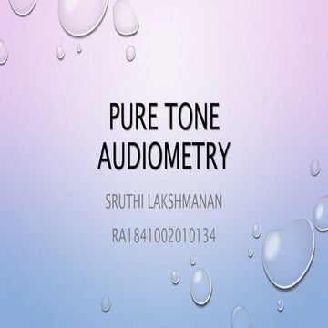 Pure tone audiometry | PPTX