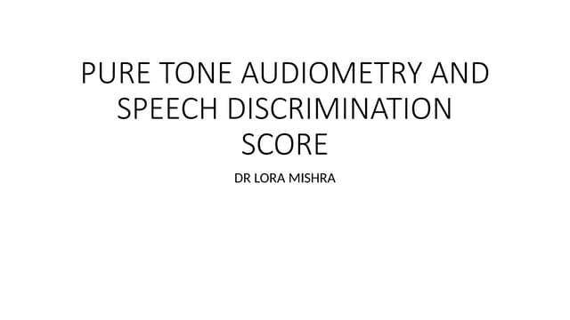 Speech audiometry & masking | PPTX