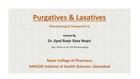 Laxatives and Purgatives | PPT