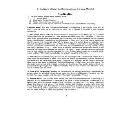 Purification in Islam | PDF