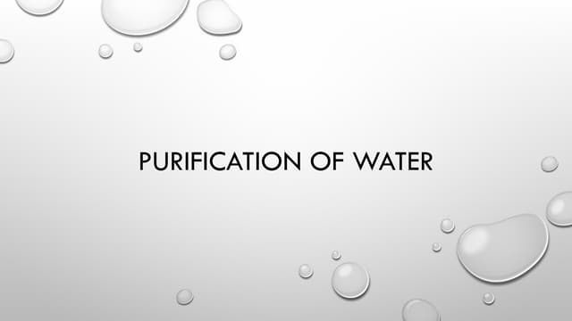 Water purification | PPT