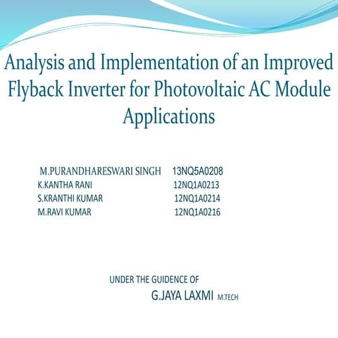 Flyback Converter Ppt Pptx