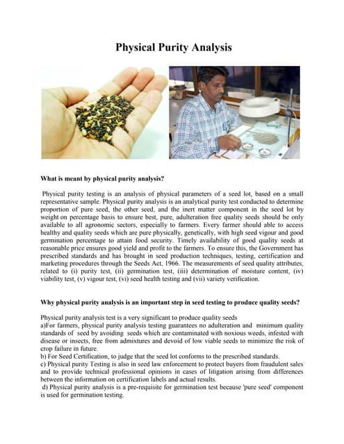 Seed Viability Testing | PPTX