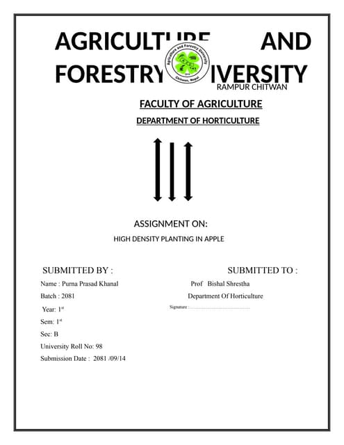 High density planting (HDP) | PPTX