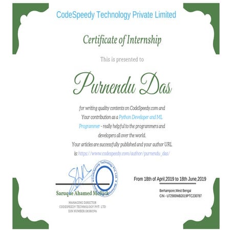 Internship Completion Certificate | PDF