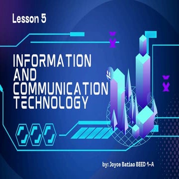 Information communication technology lesson 5 | PDF
