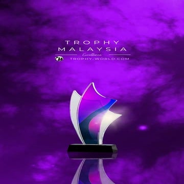 Purple Crystal Plaques at Trophy-World Malaysia | Custom Trophies ...