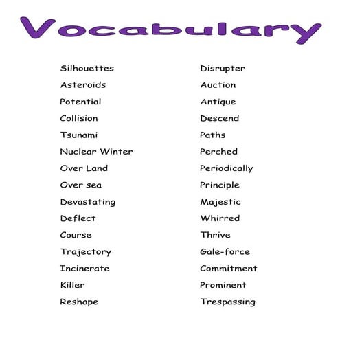 Purple vocabulary