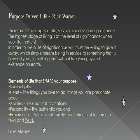 Purpose driven life | PPTX