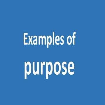 Purpose examples | PDF