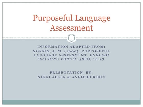 Purpose of a test | PPT