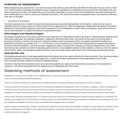 Purpose of assessment | PDF