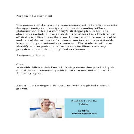 Purpose of AssignmentThe purpose of the learning team assignme.docx | Business | Business and ...